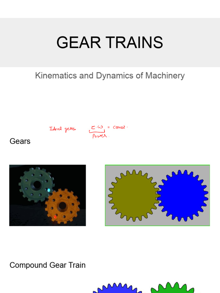 GEAR TRAINS - Annotated | PDF