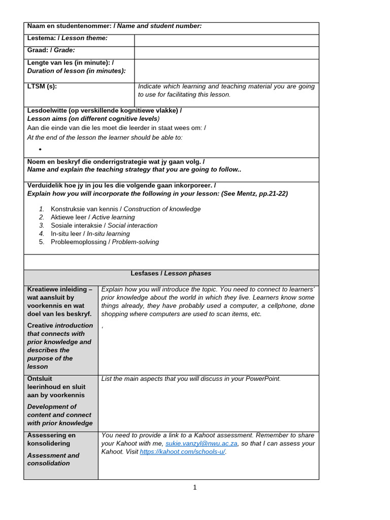 Lessonplan Template and Rubric | PDF | Lesson Plan | Learning