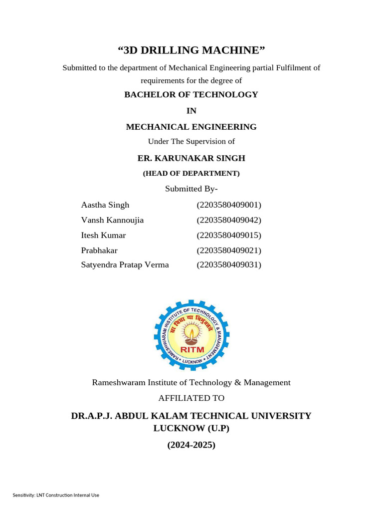 3d Drilling Machine With Bluetooth Final Year Mechanical Project ...
