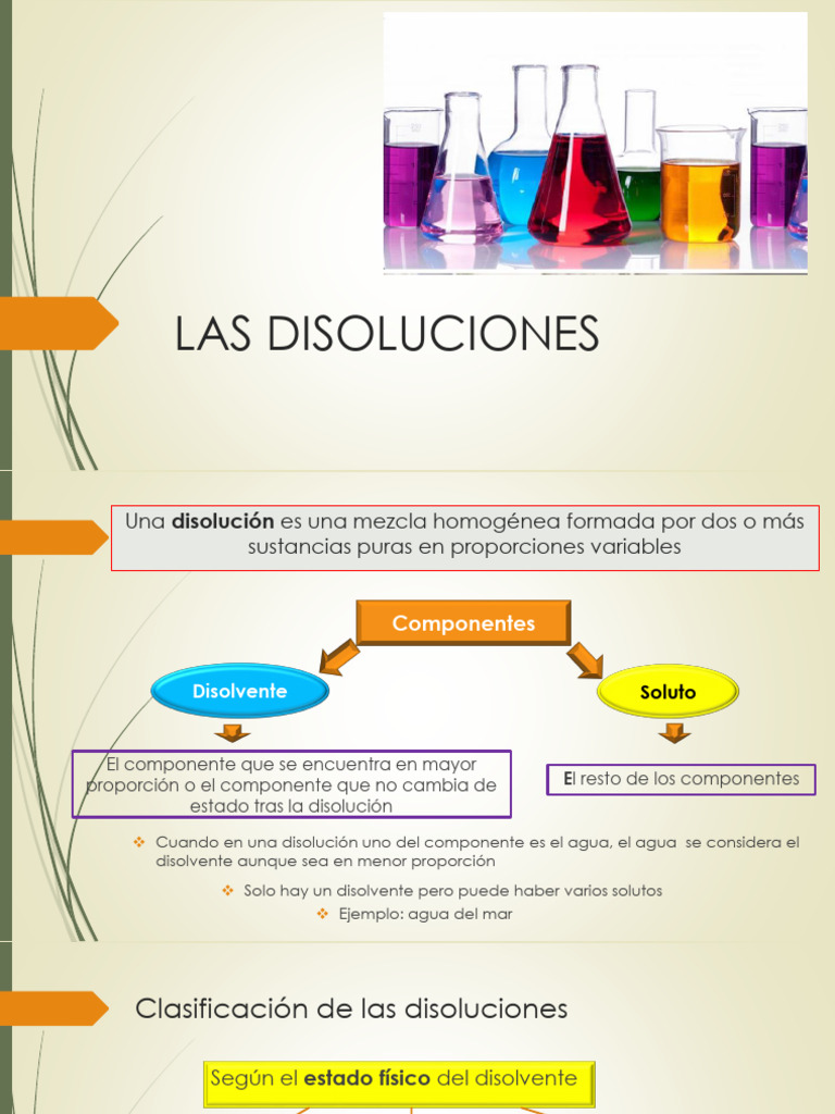 TEMA 3º Las Disoluciones - Clase | PDF | Concentración | Materiales