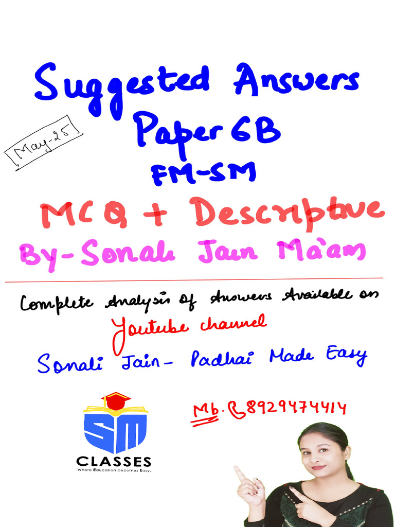 SM Question Paper Analysis With MCQ by Sonali Jain Maam | PDF