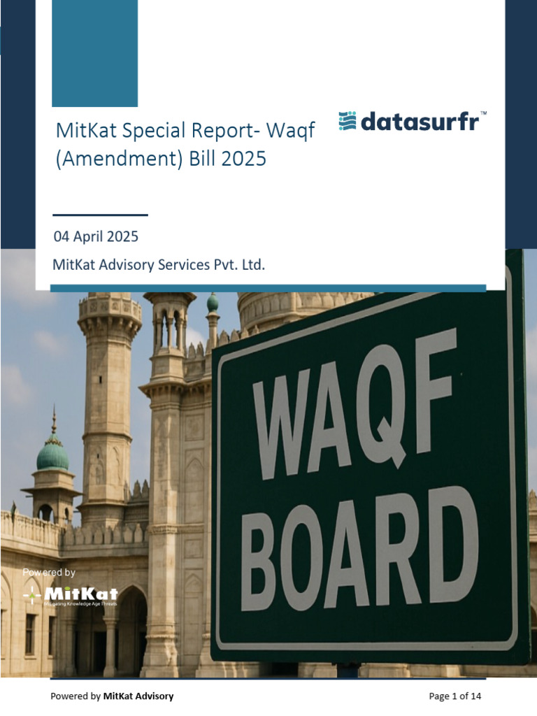 MitKat Special Report - Waqf (Amendment) Bill 2025 | PDF