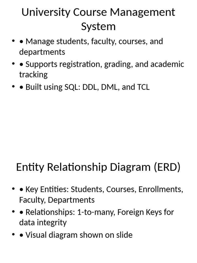 University Course Management System Presentation | PDF