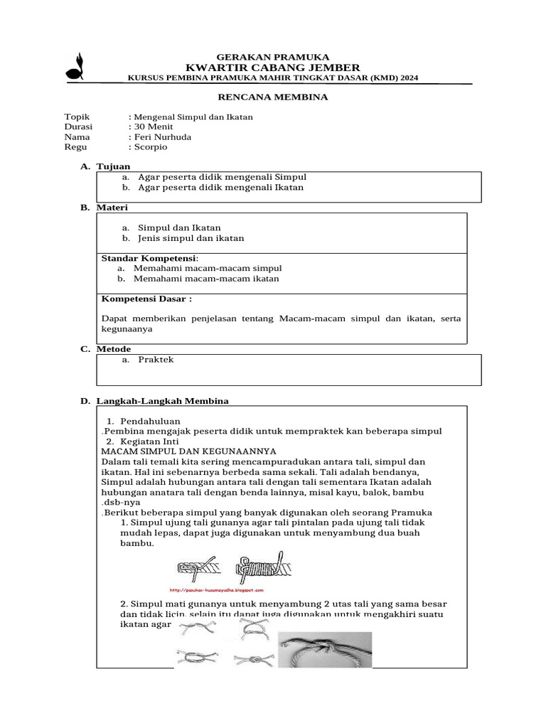 FORM RENCANA MEMBINA Feri | PDF
