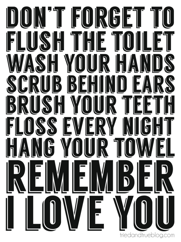 Bathroom Rules Free Printable | PDF