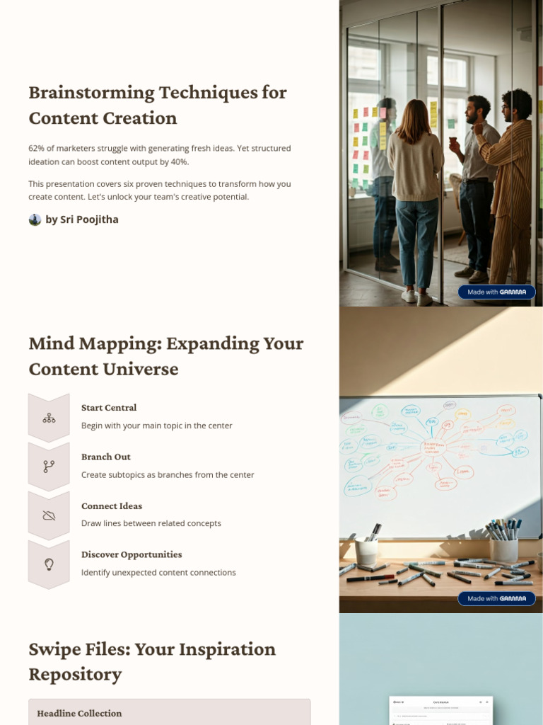 Brainstorming Techniques For Content Creation | PDF | Brainstorming