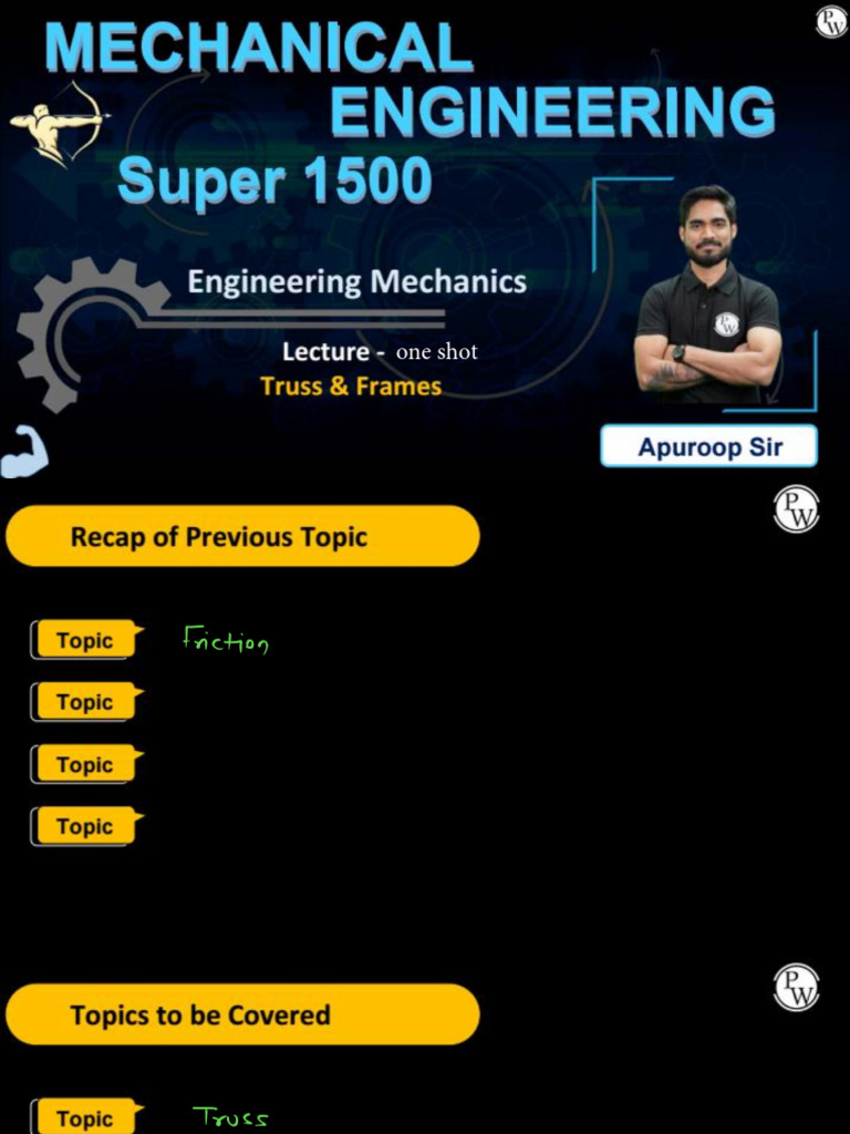 Truss and Frames - Class Notes | PDF