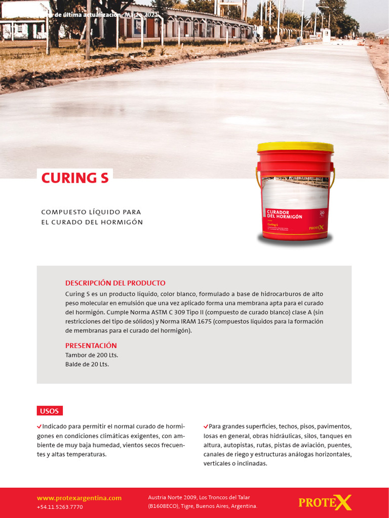 Compuesto Líquido para Curado de Hormigón | PDF | Hormigón | Agua