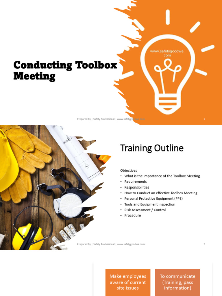 28 SGW - Conducting Tool Box Meeting | PDF | Personal Protective ...