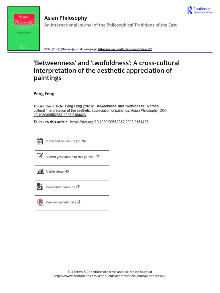 Betweenness and Twofoldness A Cross Cultural Interpretation of The ...
