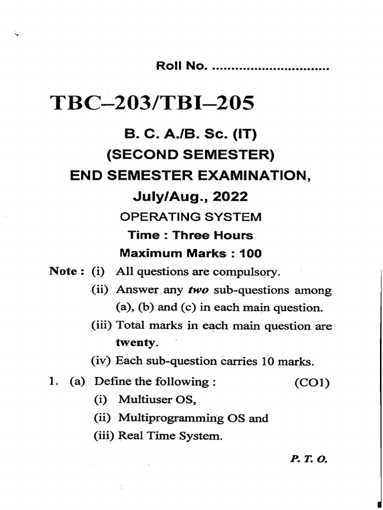 Tbc203 Endsem 2022 Jul | PDF