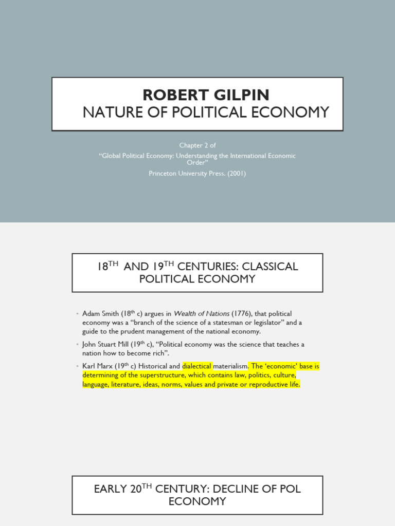 ROBERT GILPIN Political Economy | PDF | Economics | Public Choice