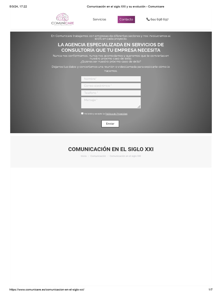 Comunicación en El Siglo XXI y Su Evolución - Comunicare | PDF | Internet | Marketing