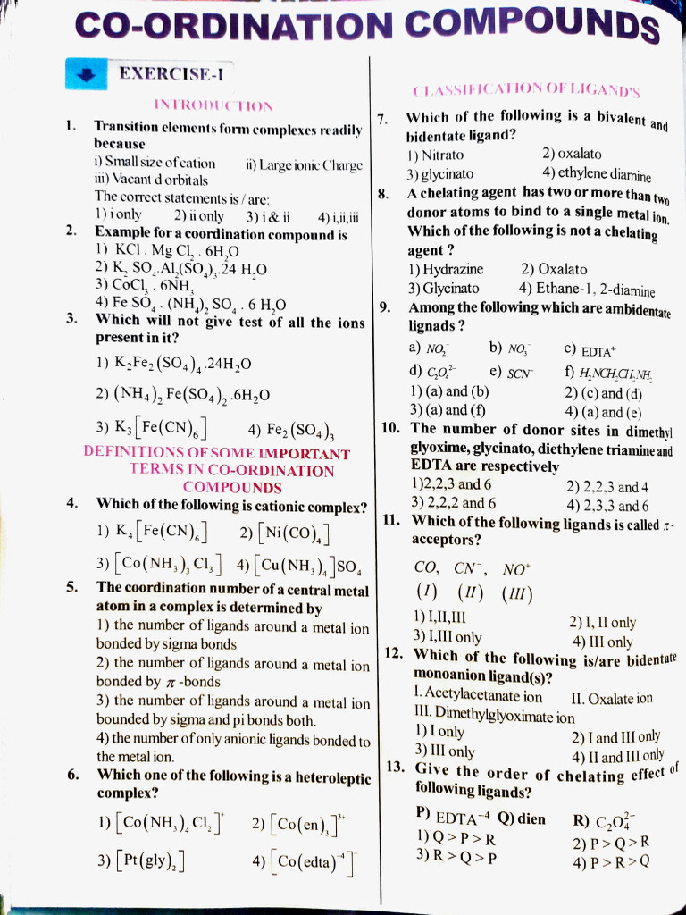 Coordination Chemistry | PDF
