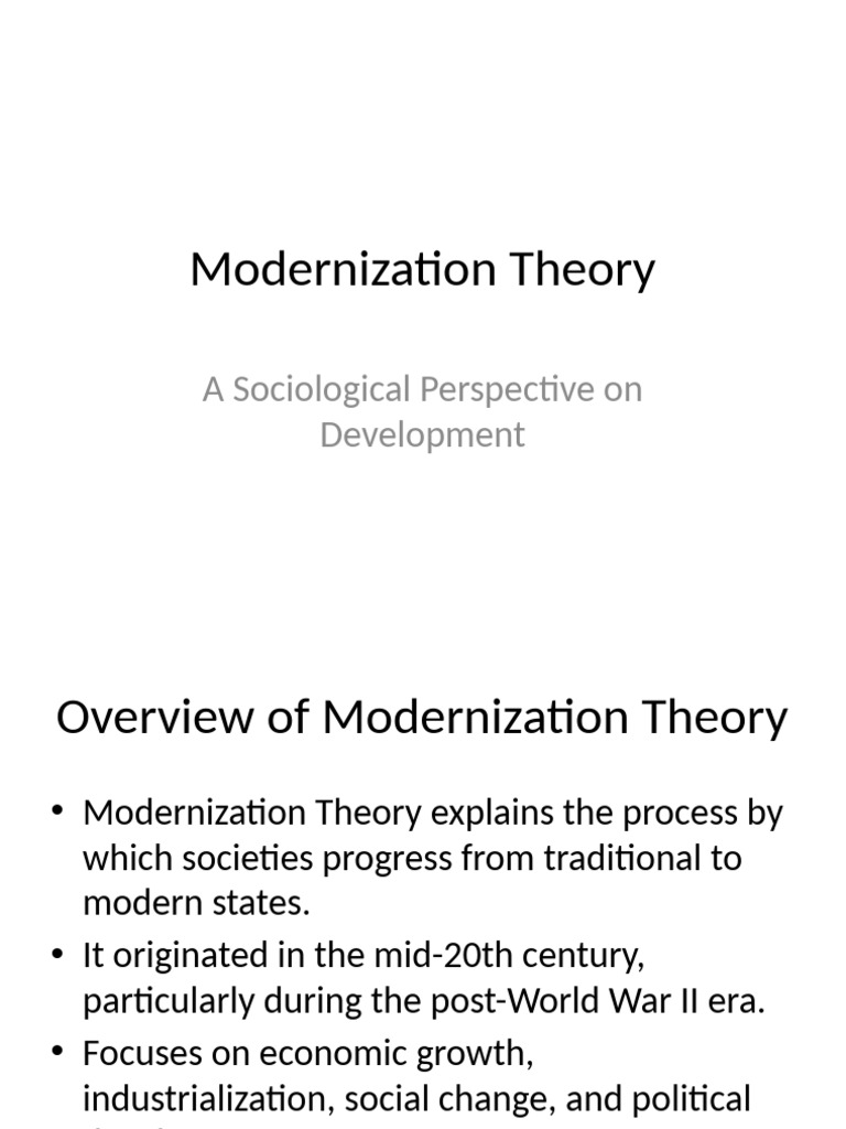 Modernization Theory Presentation | PDF