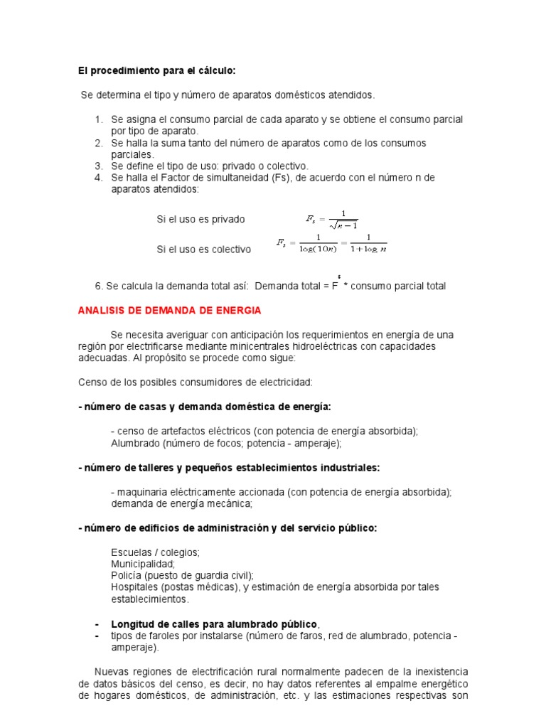 Calculo de Demanda | PDF | Energia electrica | Vatio