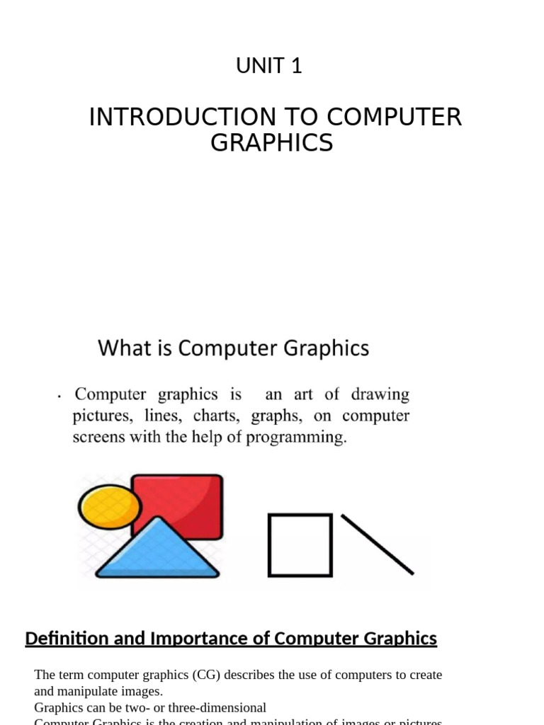 Overview of Computer Graphics Concepts | PDF | Computer Graphics ...
