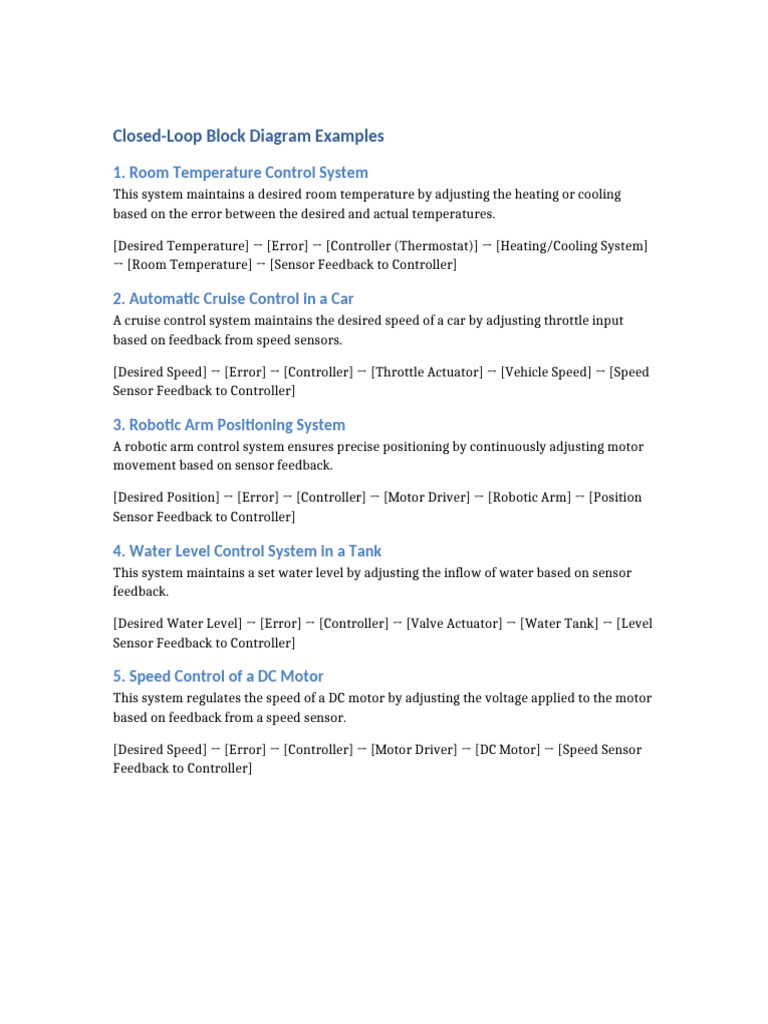 Closed Loop Block Diagrams | PDF