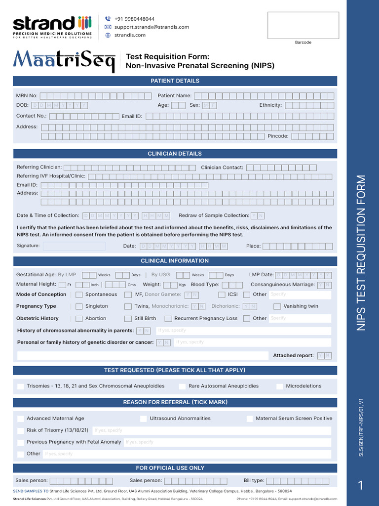 Strand MaatriSeq NIPS TRF | PDF | Medical Specialties | Medicine