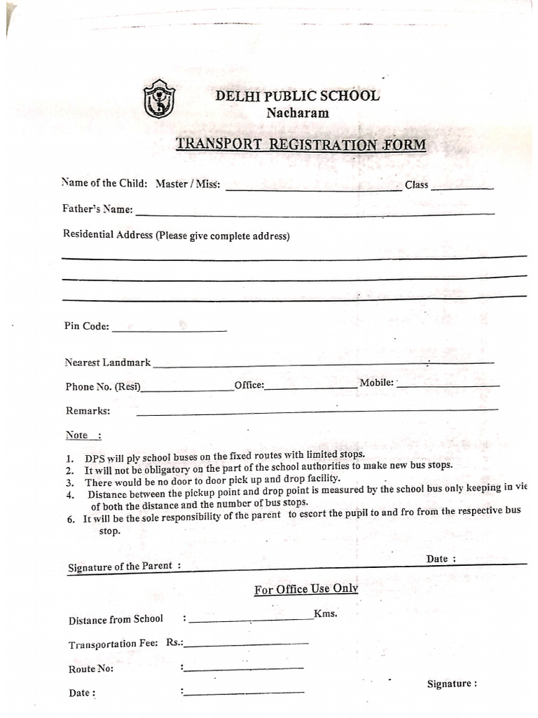 Transport Req Form | PDF