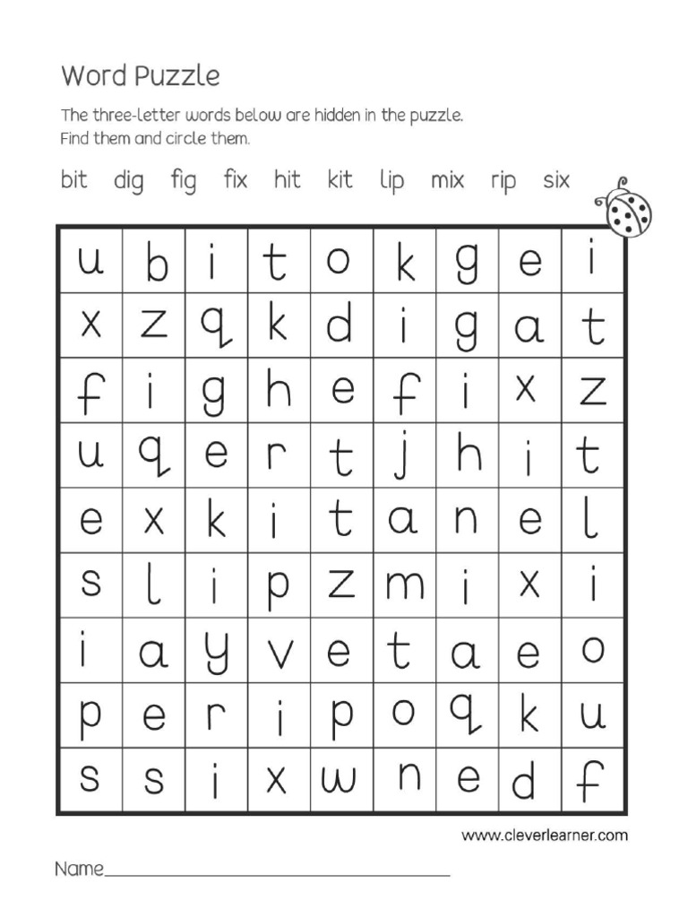 Three Letter Word Puzzles I2 | PDF