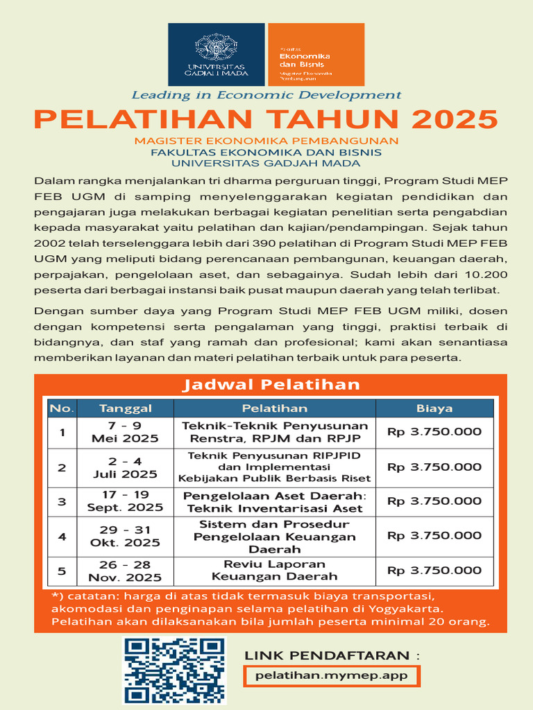Leaflet Pelatihan 2025 | PDF