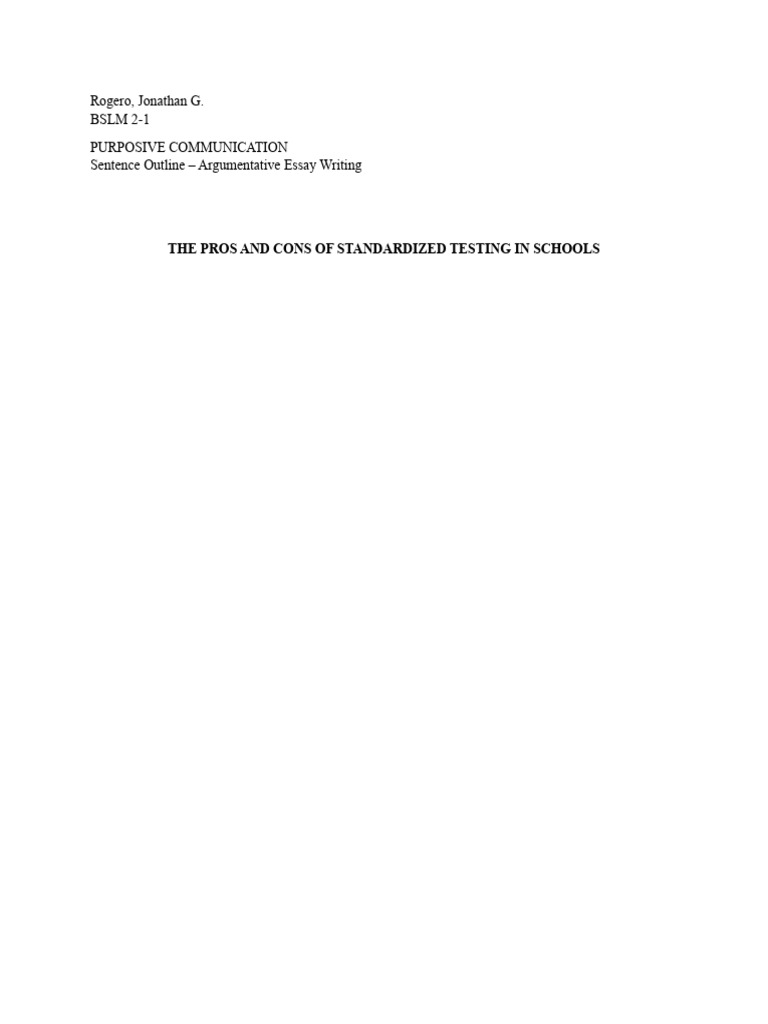 The Pros and Cons of Standardized Testing in Schools | PDF | Standardized Tests | Educational ...
