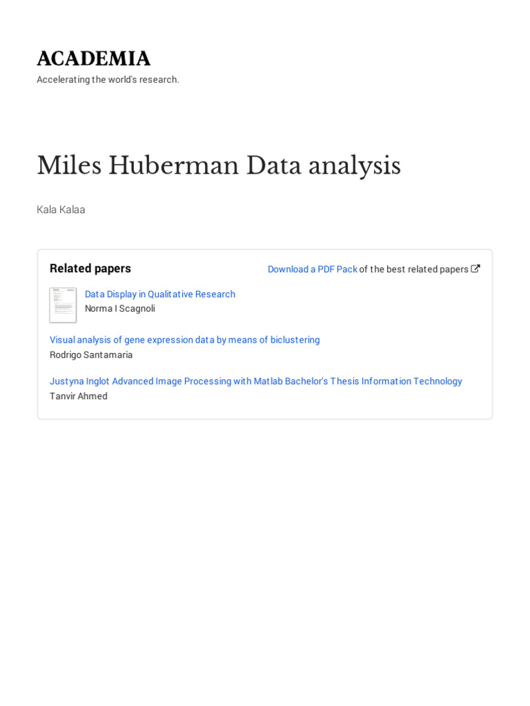 (Miles-Huberman) Qualitative Data Analysis 3rd Edition | PDF | Matrix (Mathematics) | Data