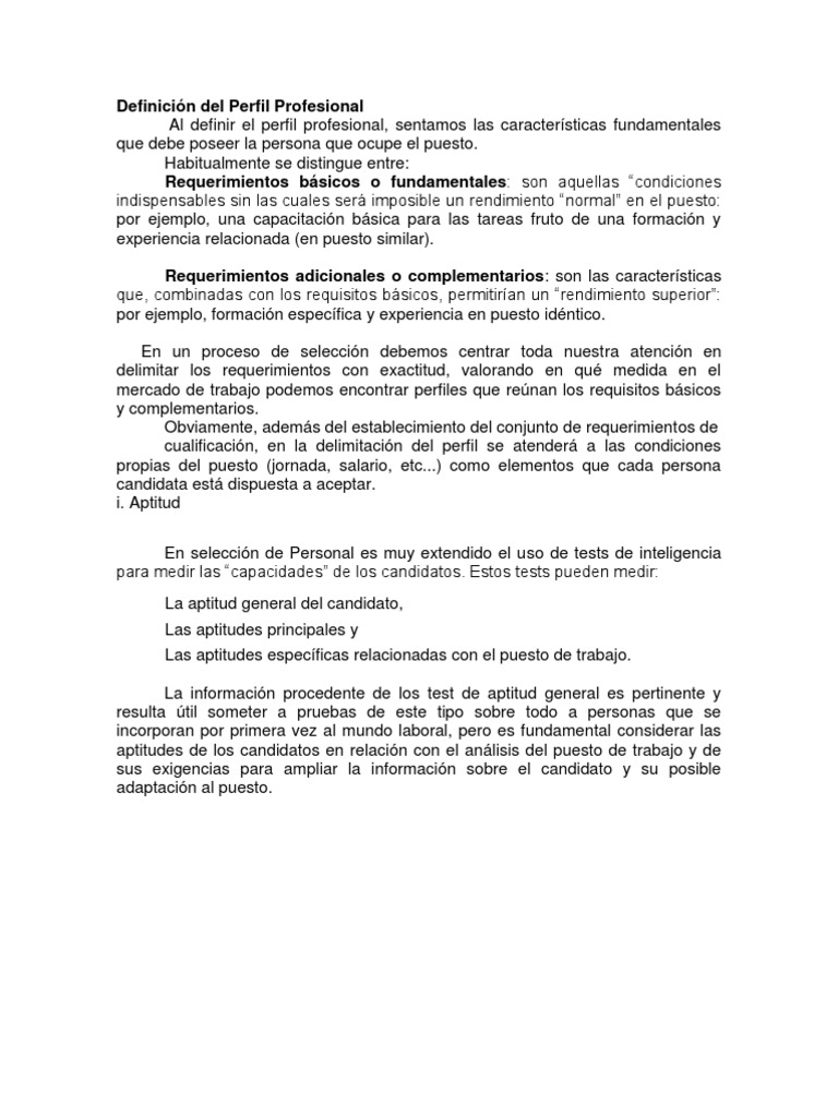 Definición Del Perfil Profesional | PDF | Plan de estudios | Creatividad