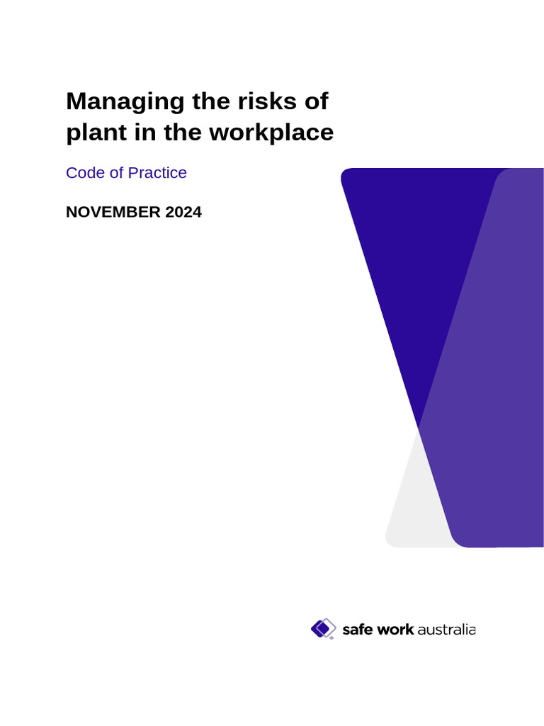 Model Code of Practice-managing the Risks of Plant in the Workplace ...
