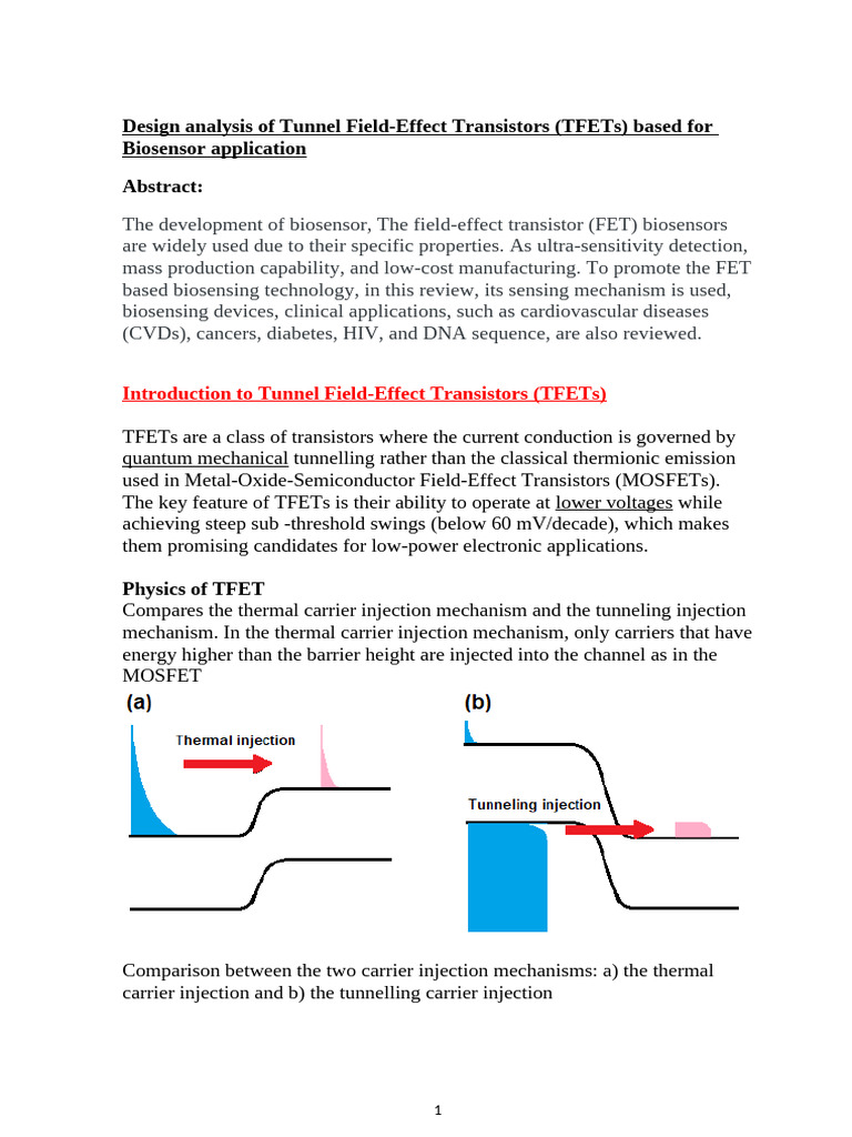 TFET Design for Biosensor Applications | PDF | Field Effect Transistor ...