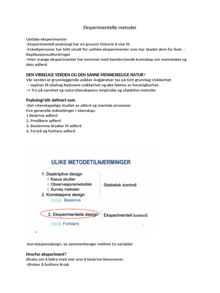 Eksperimentelle Metoder | PDF
