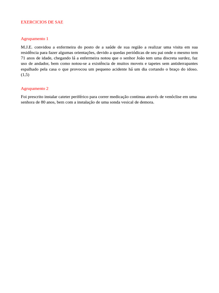 Exercicios SAE | PDF