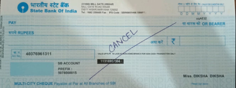 Cancel Cheque | PDF