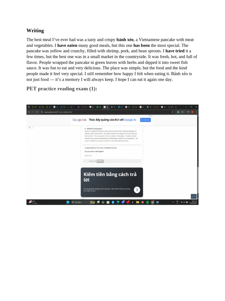 Reading and Writing Week 8 | PDF