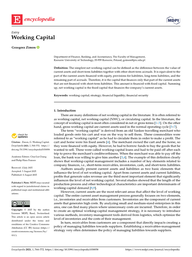 Working Capital | PDF | Working Capital | Equity (Finance)