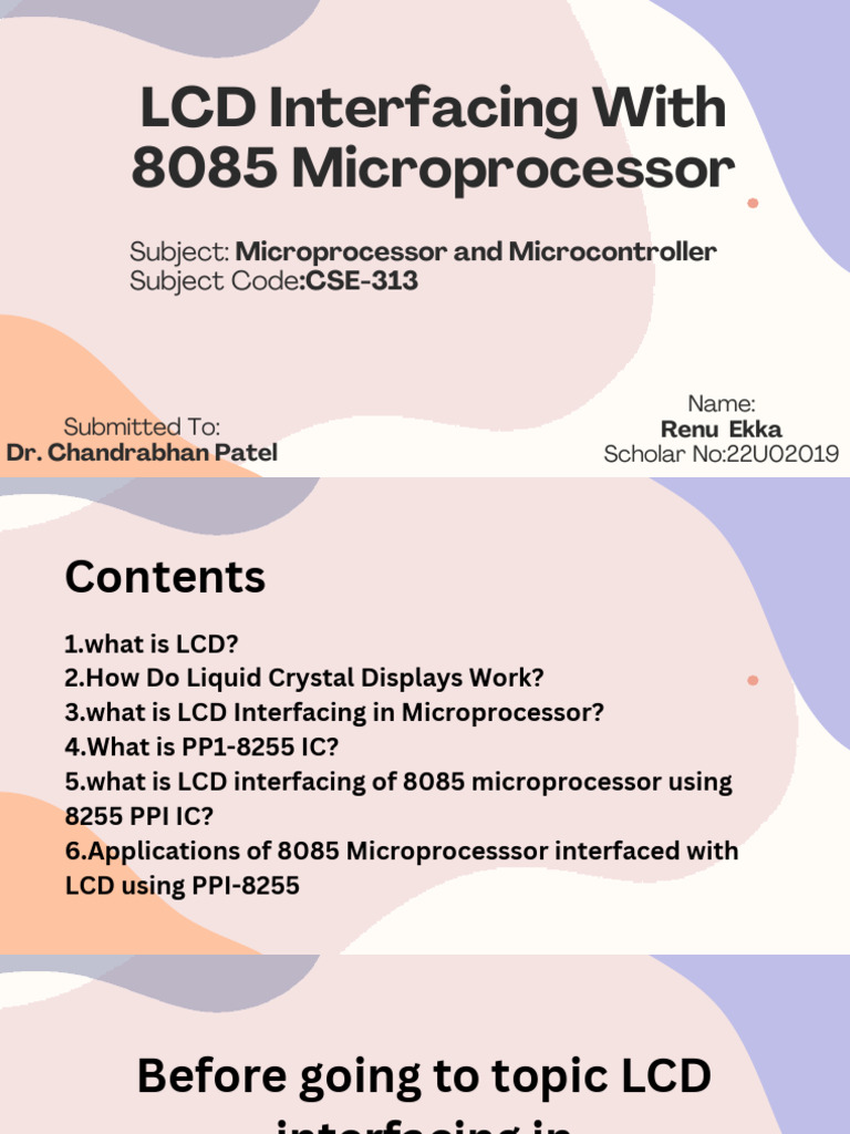 LCD Interfacing with 8085 Microprocessor | PDF | Liquid Crystal Display ...