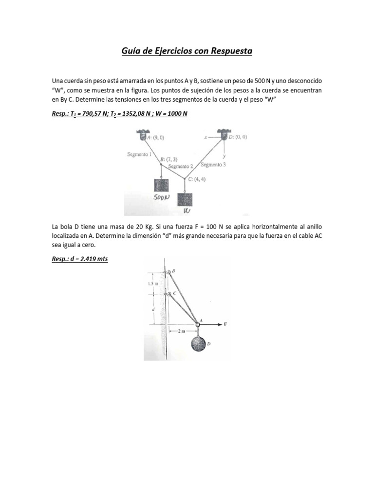 Guia de Ejercicios Con Respuesta | PDF