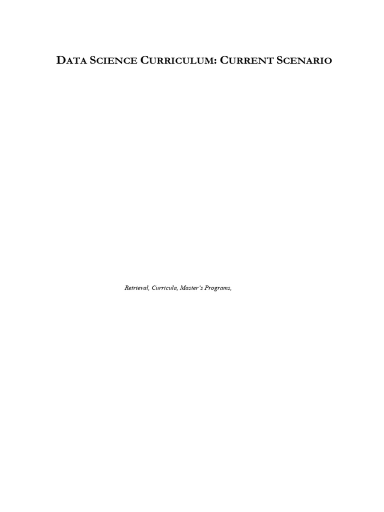 Data Science Curriculum Analysis in U.S. | PDF | Data Science | Machine ...