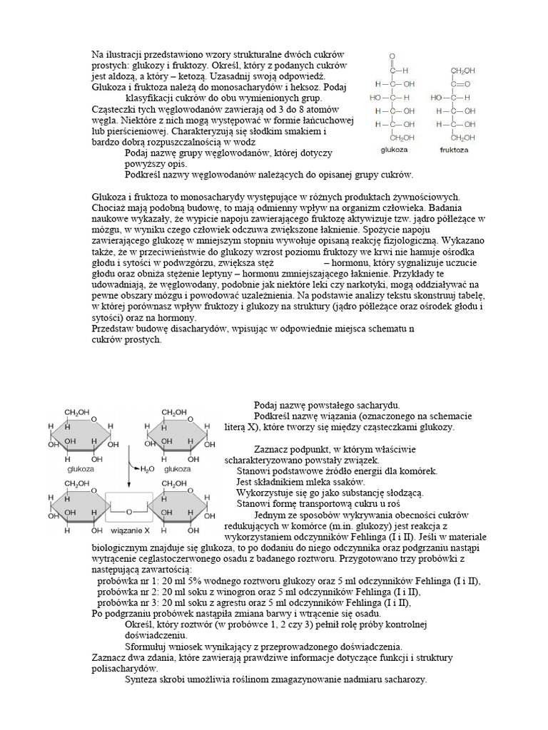 Cukry Powtórzenie | PDF
