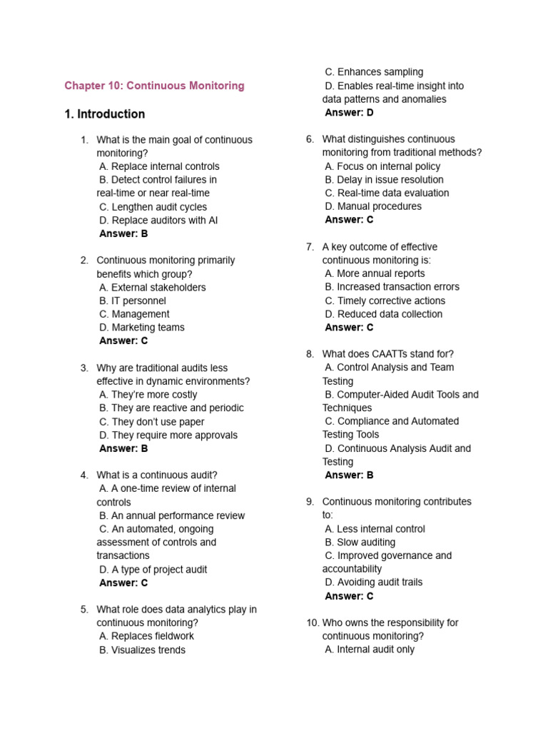 Continuous Monitoring vs. Audits | PDF | Audit | Business