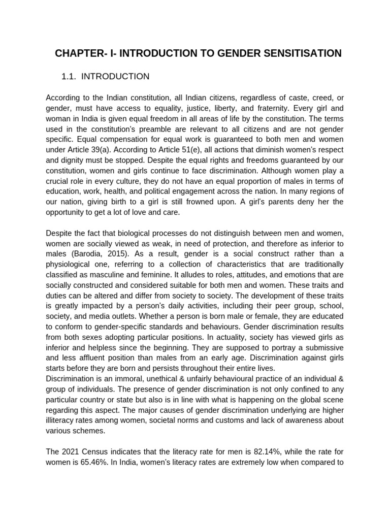 Gender Sensitisation | PDF | Gender | Gender Studies