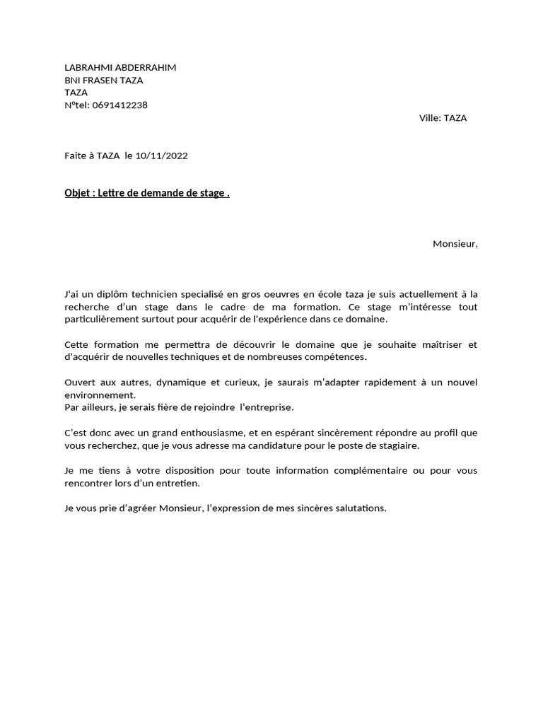 lettre_demande_stage | PDF