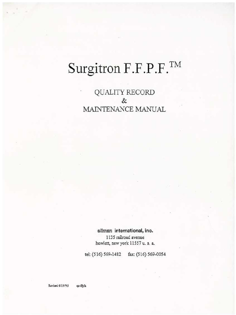 Ellman Surgitron FFPF PDF | PDF | Fuse (Electrical) | Rectifier