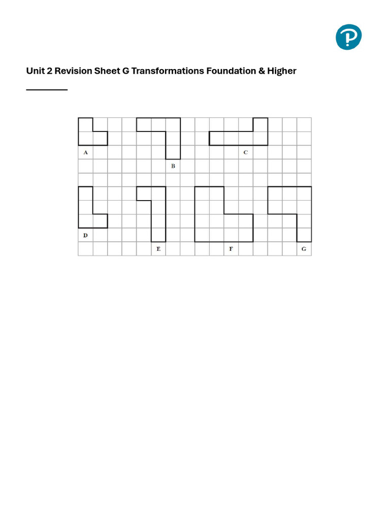Transformations Revision Sheet G | PDF | Shape | Euclid
