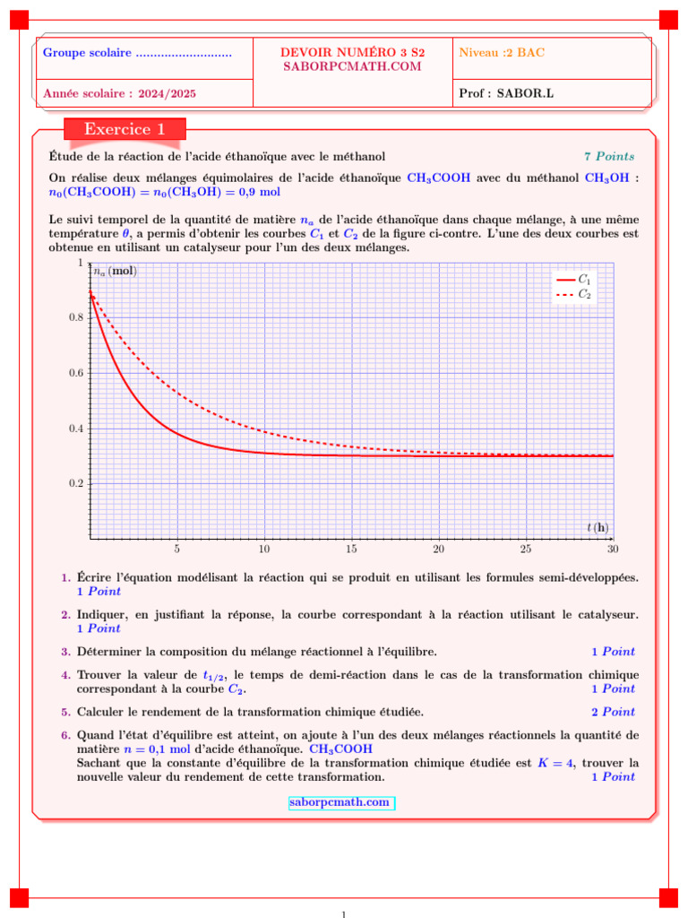 CC3 S2 ERRAHMA AVEC CORR | PDF | Moment d'une force | Orbite
