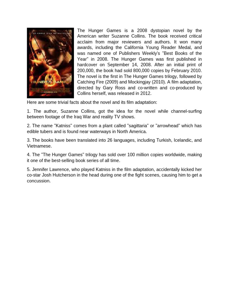 Lesson 8 The Hunger Games Trilogy | PDF | The Hunger Games