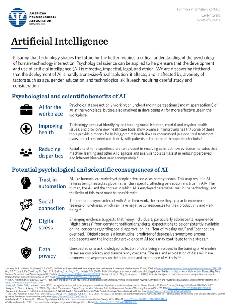 Artificial Intelligence Factsheet | PDF