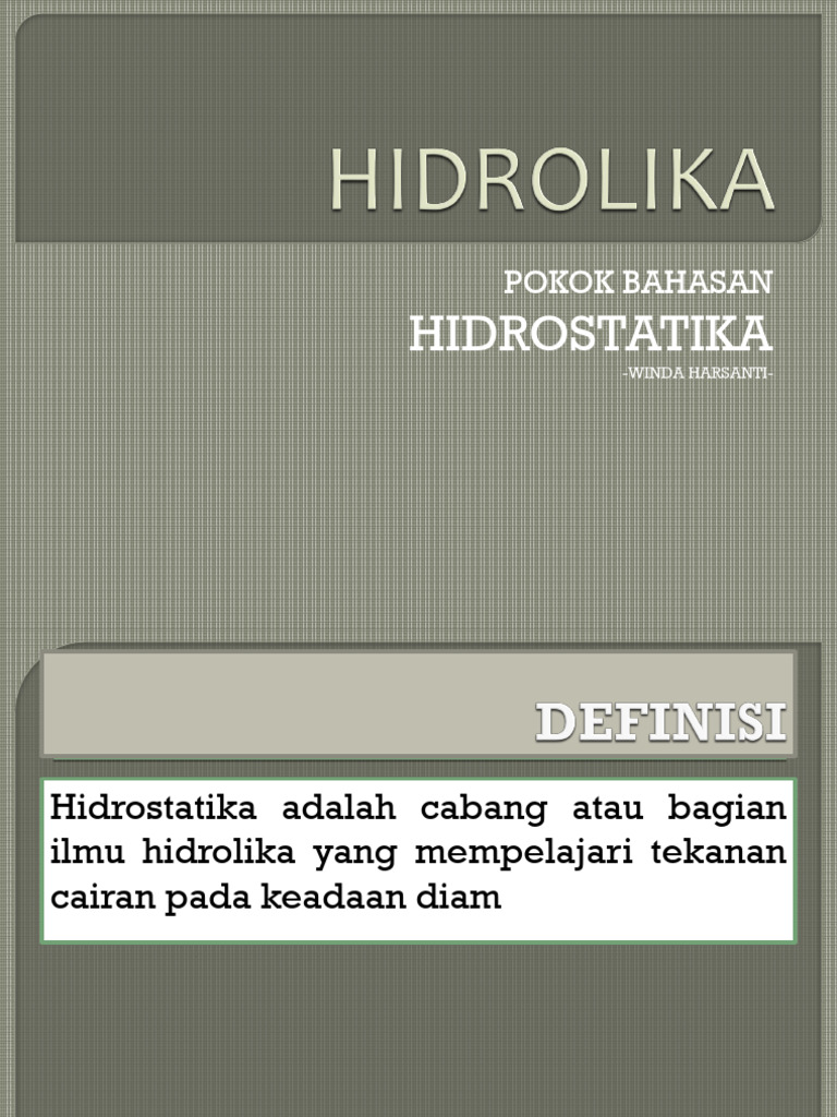 Hidrostatika | PDF