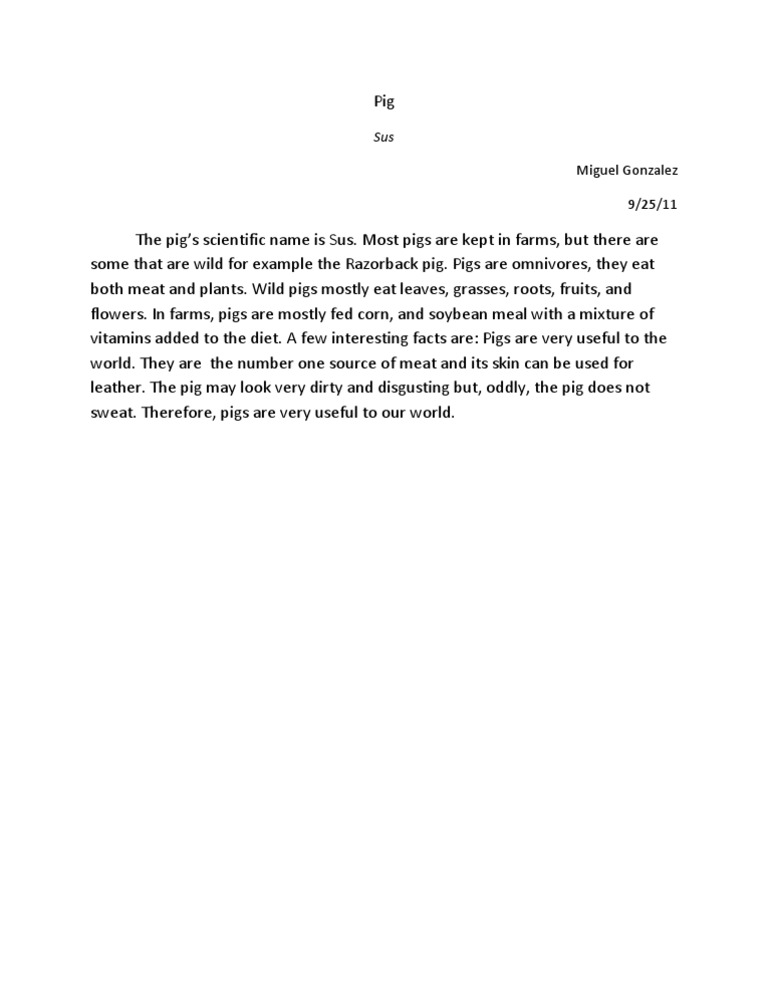 Understanding Pigs: Facts and Diet | PDF